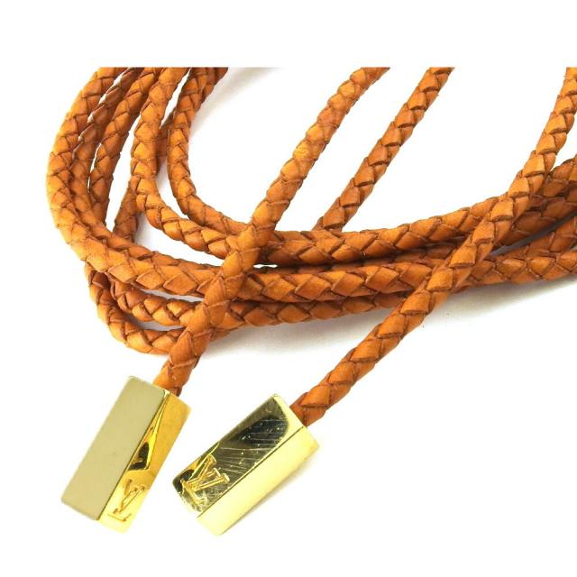 【BIGお買い物ラリー★30%OFFセール中】ルイ・ヴィトン LOUIS VUITTON ベルト編み込み サンチュールVVNトレセ ライトブラウン ゴールド レディース 中古