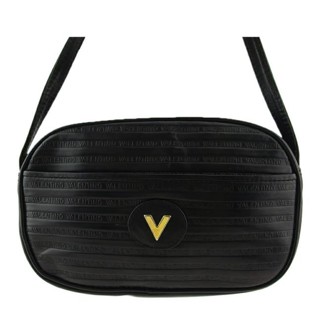 【BIGお買い物ラリー★30%OFFセール中】マリオ・ヴァレンティノ MARIO VALENTINO ショルダーバッグVマーク ブラック ゴールド レディース 中古