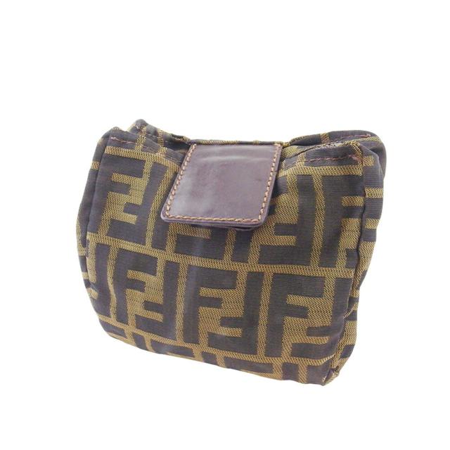 【X'masセール★30%OFF】フェンディ FENDI ポーチズッカ ベージュ ブラック ブラウン レディース 中古