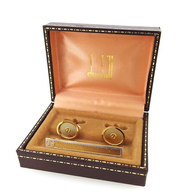 【X'masセール★30%OFF】ダンヒル Dunhill カフス2アイテムセット dマーク ゴールド シルバー レディース 中古