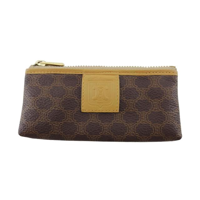 【X'masセール★30%OFF】セリーヌ CELINE ケースマカダム ブラウン ベージュ ゴールド レディース 中古