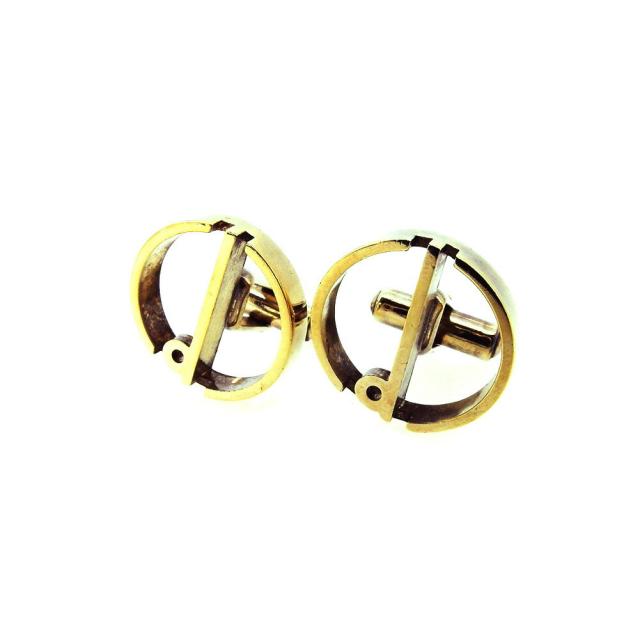 【X'masセール★30%OFF】ダンヒル Dunhill カフスdマーク スウィヴル式 ゴールド レディース 中古