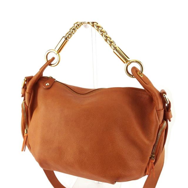 【BIGお買い物ラリー★30%OFFセール中】フルラ Furla ショルダーバッグチェーン ライトブラウン ゴールド レディース 中古