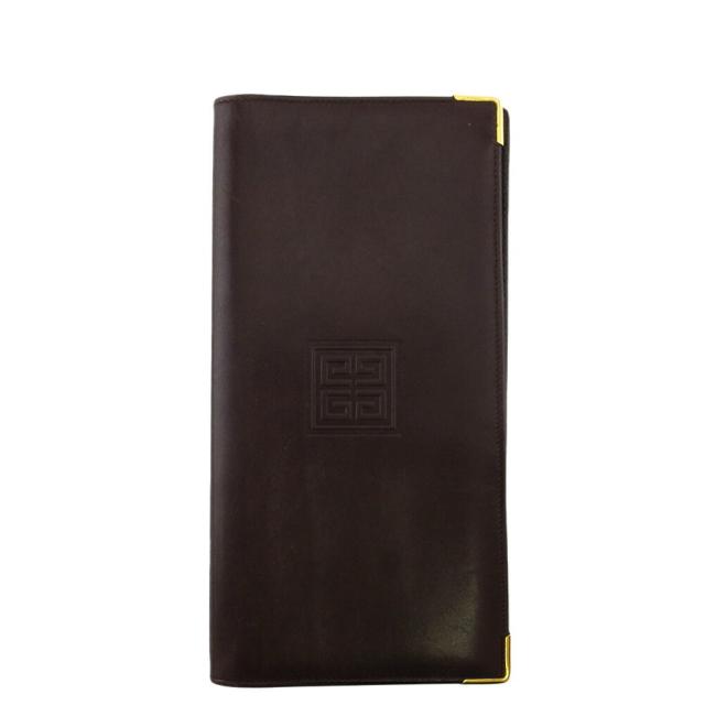 【BIGお買い物ラリー★30%OFFセール中】ジバンシィ GIVENCHY 札入れ4Gロゴ ブラウン ゴールド レディース 中古