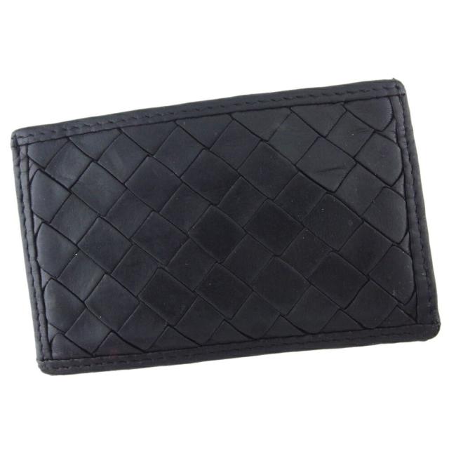 【BIGお買い物ラリー★30%OFFセール中】ボッテガヴェネタ BOTTEGAVENETA カードケースイントレチャート ブラック レディース 中古