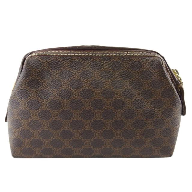 【BIGお買い物ラリー★30%OFFセール中】セリーヌ CELINE ポーチマカダム ブラウン ベージュ レディース 中古