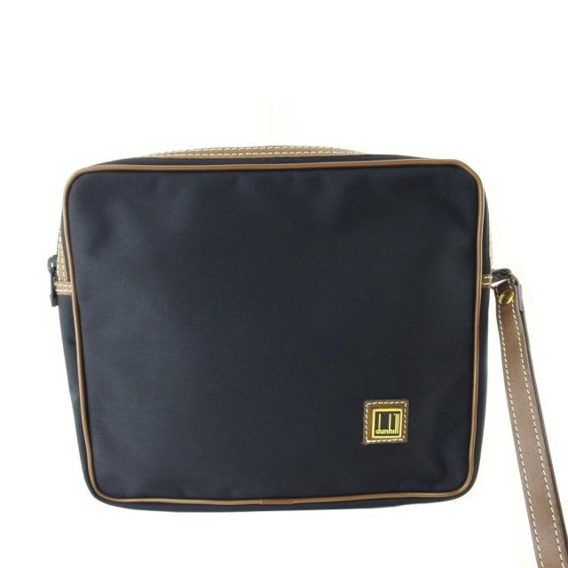 【X'masセール★30%OFF】ダンヒル Dunhill クラッチバッグロゴプレート ブラック ブラウン ゴールド レディース 中古