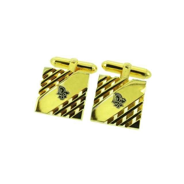 【X'masセール★30%OFF】ディオール Dior カフスロゴ スクエア スウィヴル式 ゴールド レディース 中古
