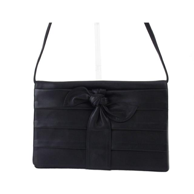 【BIGお買い物ラリー★30%OFFセール中】ヴァレンティノ・ガラヴァーニ Valentino Garavani ショルダーバッグティアード Vマーク ブラック レディース 中古