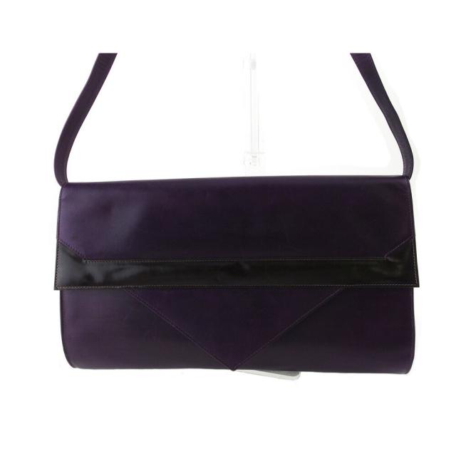 【BIGお買い物ラリー★30%OFFセール中】サルヴァトーレフェラガモ Salvatore Ferragamo ショルダーバッグバイカラー パープル ブラウン ゴールド レディース 中古