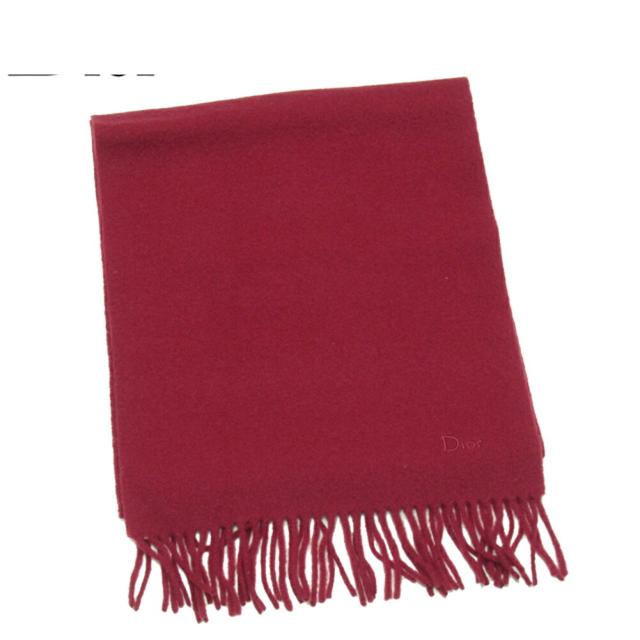 【BIGお買い物ラリー★30%OFFセール中】ディオール Dior マフラーロゴ刺繍 ボルドー レディース 中古