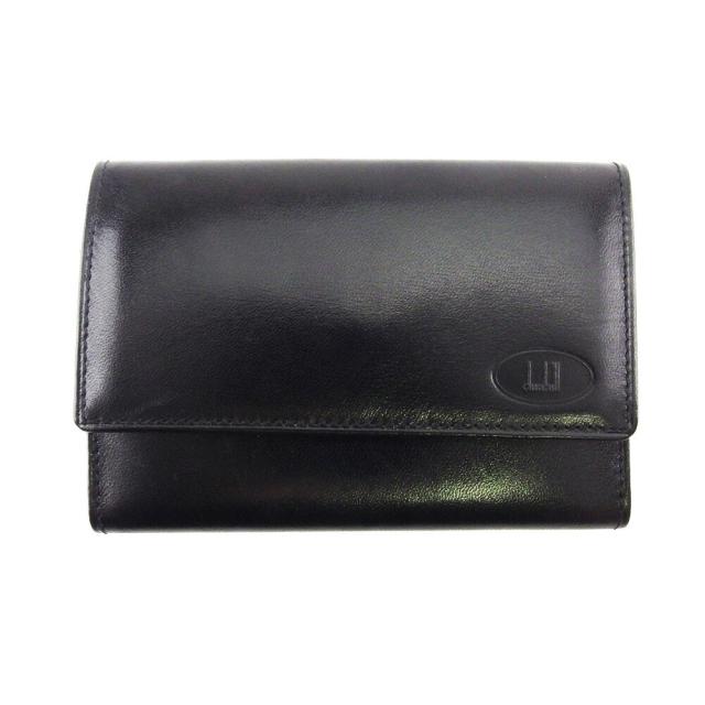 【BIGお買い物ラリー★30%OFFセール中】ダンヒル Dunhill キーケースロングテールロゴ ブラック ゴールド レディース 中古