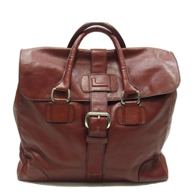 【X'masセール★30%OFF】ランセル LANCEL ボストンバッグLマーク ブラウン シルバー レディース 中古