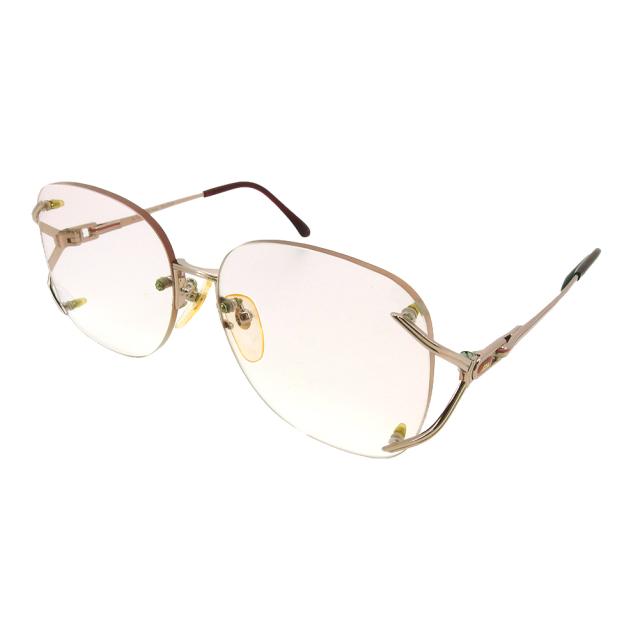 【BIGお買い物ラリー★30%OFFセール中】サンローラン SAINT LAURENT メガネ度入り リムレス サイドYSLロゴ入り ピンク レッド レディース 中古