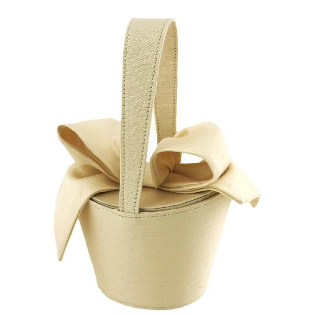 【BIGお買い物ラリー★30%OFFセール中】フォクシー FOXEY ハンドバッグリボン ベージュ レディース 中古