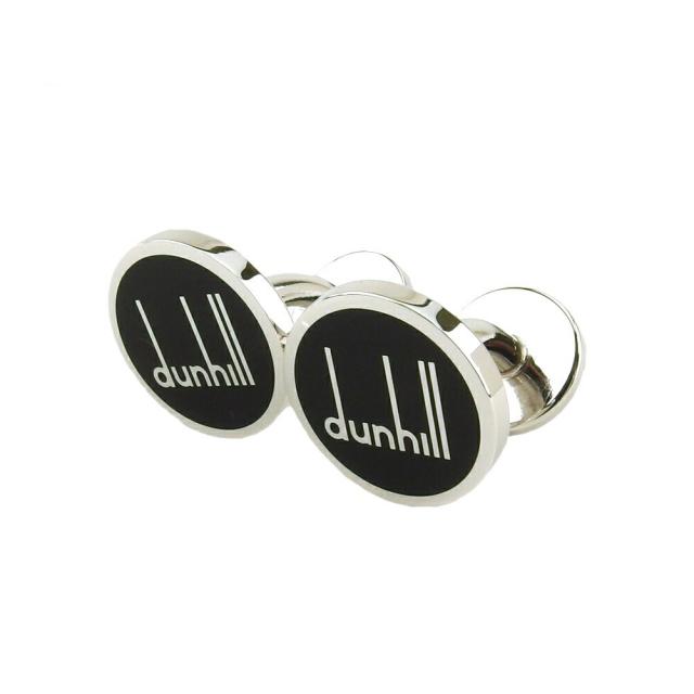 【X'masセール★30%OFF】ダンヒル Dunhill カフスロングテールロゴ 固定式 シルバー ブラック レディース 中古