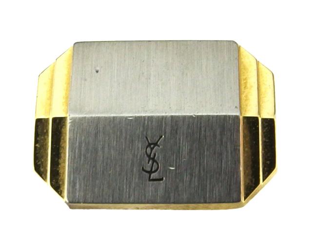 サンローラン SAINT LAURENT カフスYSLロゴ スウィヴル式 ゴールド
