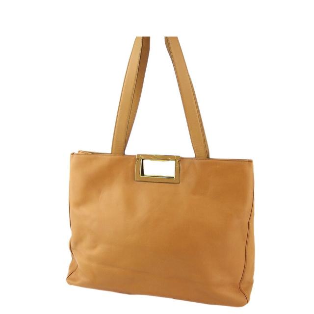 【BIGお買い物ラリー★30%OFFセール中】サルヴァトーレフェラガモ Salvatore Ferragamo トートバッグガンチーニ ベージュ ゴールド レディース 中古