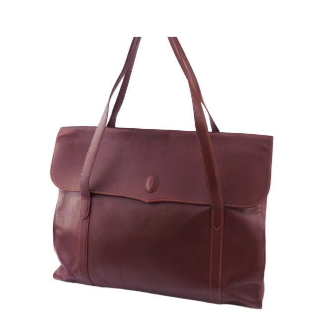 【BIGお買い物ラリー★30%OFFセール中】カルティエ CARTIER トートバッグマストライン ボルドー レディース 中古