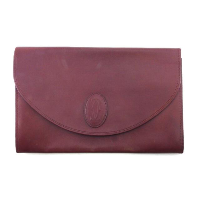 【BIGお買い物ラリー★30%OFFセール中】カルティエ CARTIER クラッチバッグマストライン ボルドー レディース 中古