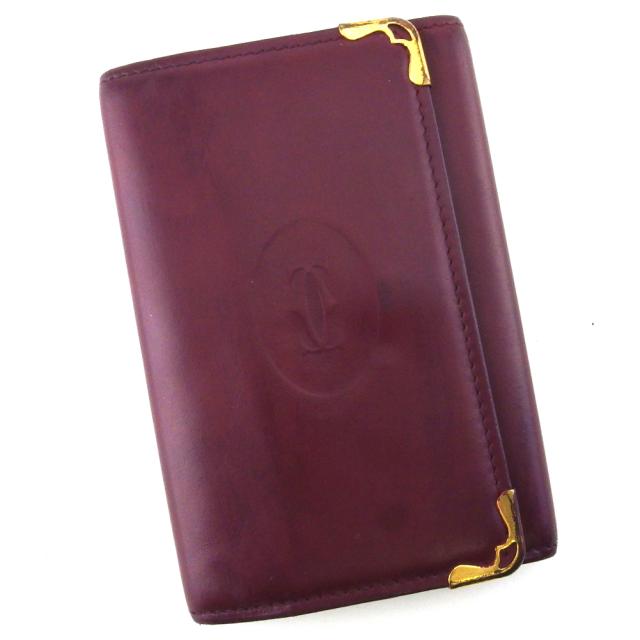 【BIGお買い物ラリー★30%OFFセール中】カルティエ CARTIER キーケースマストライン ボルドー ゴールド レディース 中古
