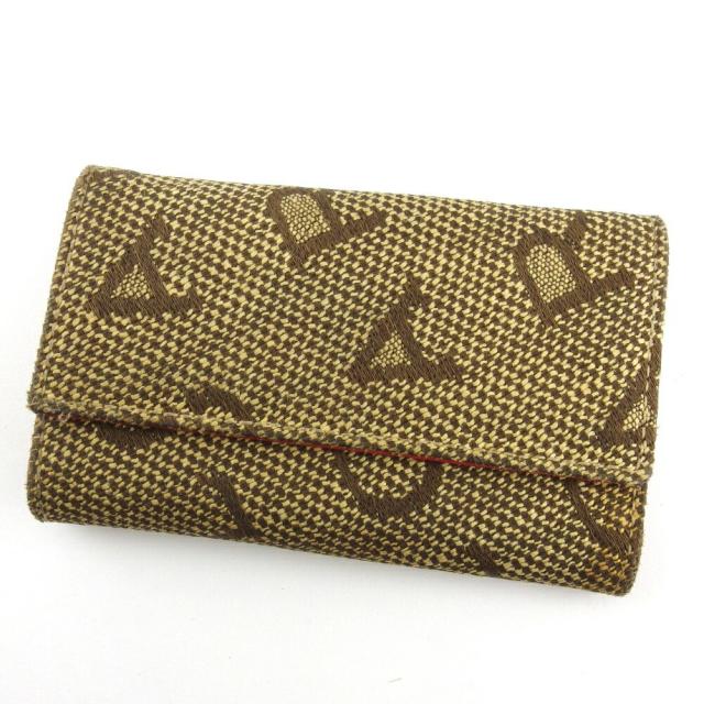 【BIGお買い物ラリー★30%OFFセール中】ブルガリ BVLGARI キーケースマキシロゴ ベージュ ブラウン ピンク レディース 中古