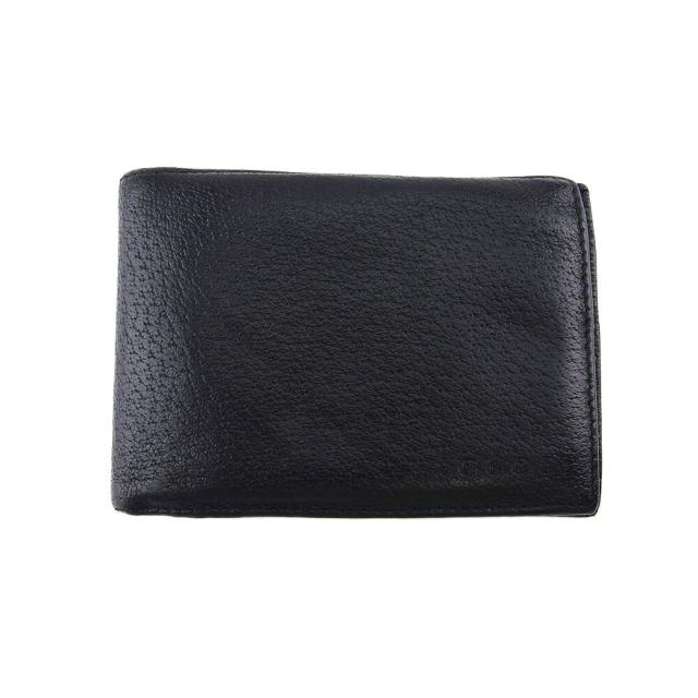 【BIGお買い物ラリー★30%OFFセール中】グッチ GUCCI 札入れロゴ ブラック レディース 中古