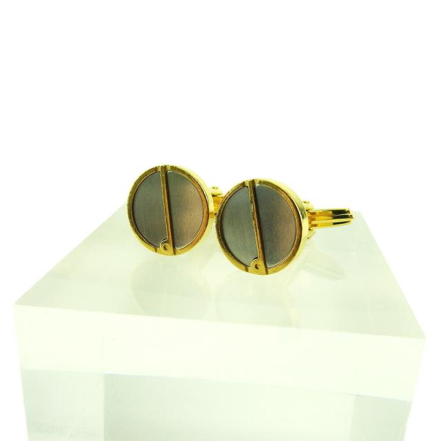 【BIGお買い物ラリー★30%OFFセール中】ダンヒル Dunhill カフスdマーク スウィヴル式 ゴールド シルバー レディース 中古