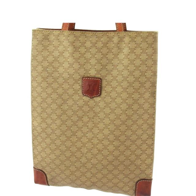 【BIGお買い物ラリー★30%OFFセール中】セリーヌ CELINE ハンドバッグマカダム ベージュ ブラウン レディース 中古