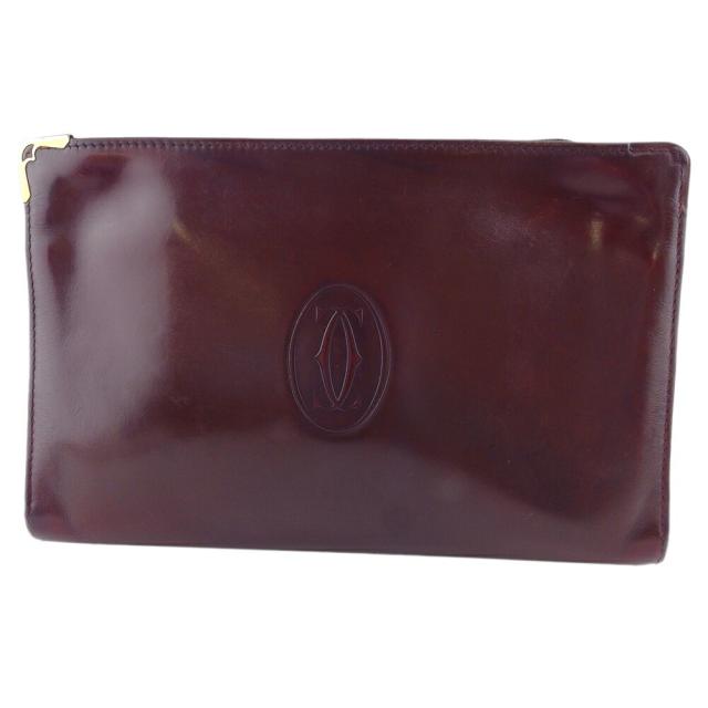【X'masセール★30%OFF】カルティエ CARTIER クラッチバッグマストライン ボルドー ゴールド レディース 中古