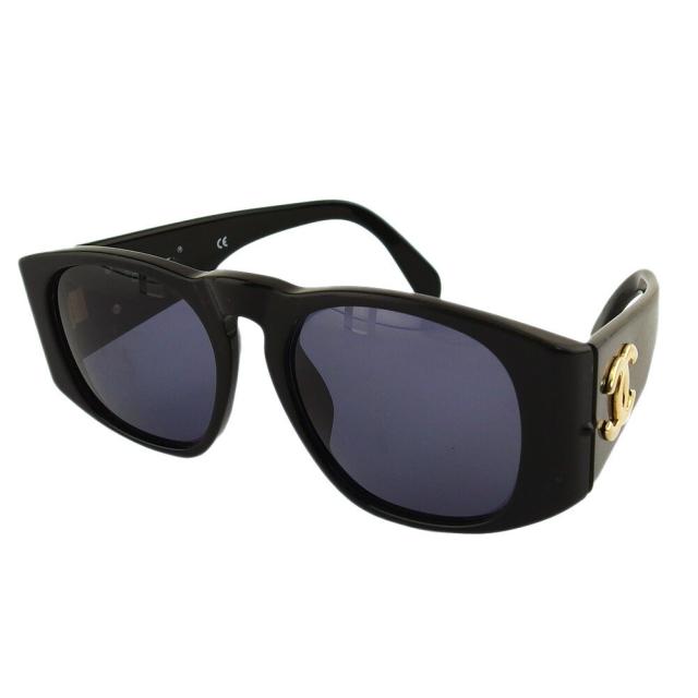 【BIGお買い物ラリー★30%OFFセール中】シャネル CHANEL サングラスココマーク キッズ 子供用 ブラック ゴールド レディース 中古