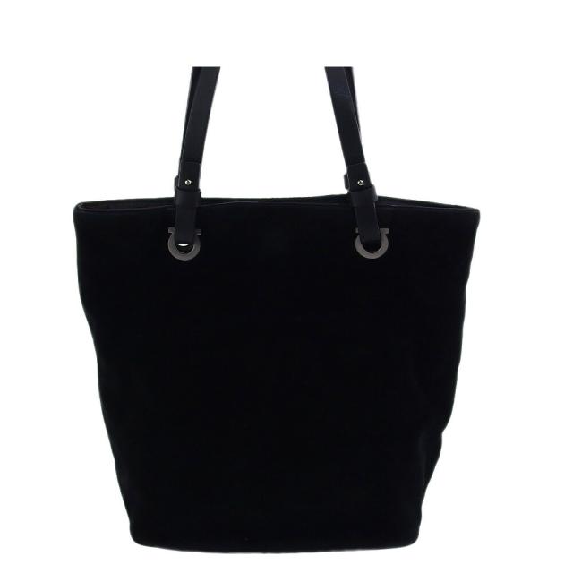 【X'masセール★30%OFF】サルヴァトーレフェラガモ Salvatore Ferragamo トートバッグガンチーニ ブラック シルバー レディース 中古