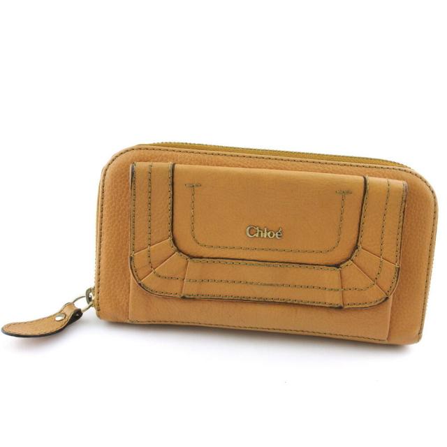 【X'masセール★30%OFF】クロエ Chloe 長財布パラティ ベージュ ゴールド レディース 中古