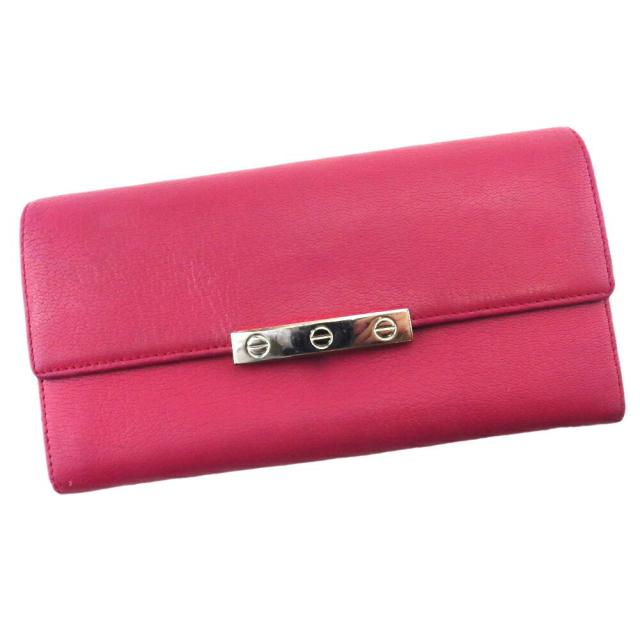 【X'masセール★30%OFF】カルティエ CARTIER 長財布ラブコレクション ピンク シルバー レディース 中古