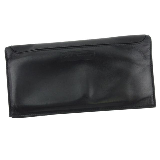 【BIGお買い物ラリー★30%OFFセール中】サルヴァトーレフェラガモ Salvatore Ferragamo 札入れロゴ ブラック レディース 中古