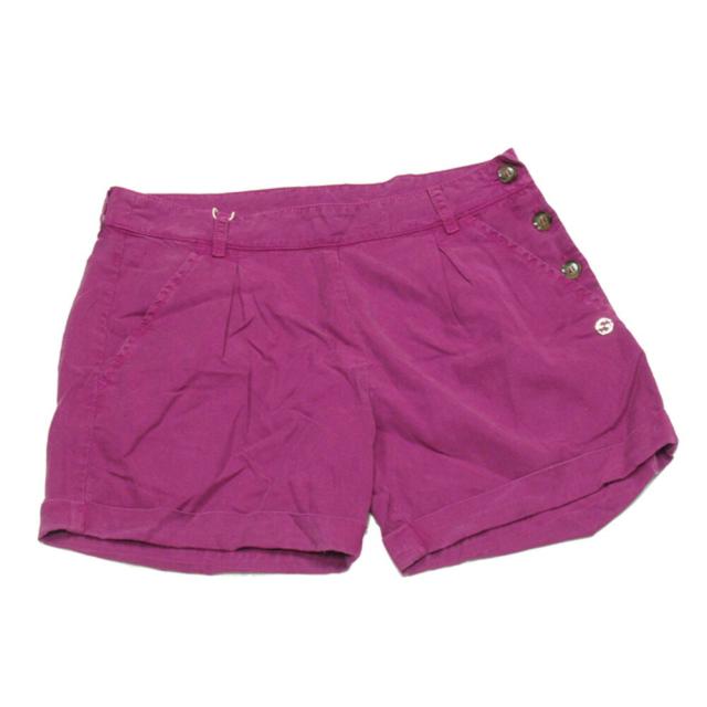 【X'masセール★30%OFF】グッチ GUCCI パンツショートパンツ ♯10サイズ ダブルG付き パープル シルバー レディース 中古