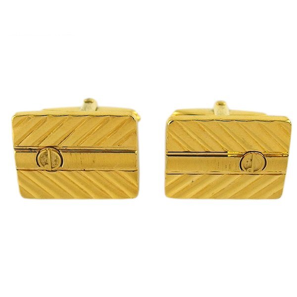 【X'masセール★30%OFF】ダンヒル Dunhill カフスdマーク スウィヴル式 ゴールド レディース 中古