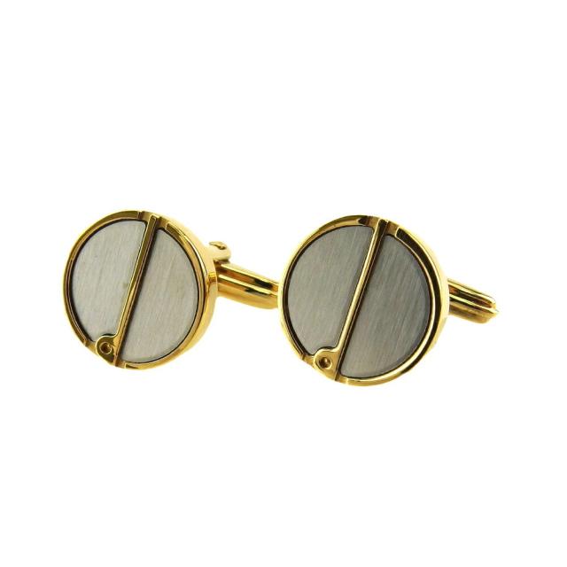 【BIGお買い物ラリー★30%OFFセール中】ダンヒル Dunhill カフスdマーク スウィヴル式 ゴールド シルバー レディース 中古