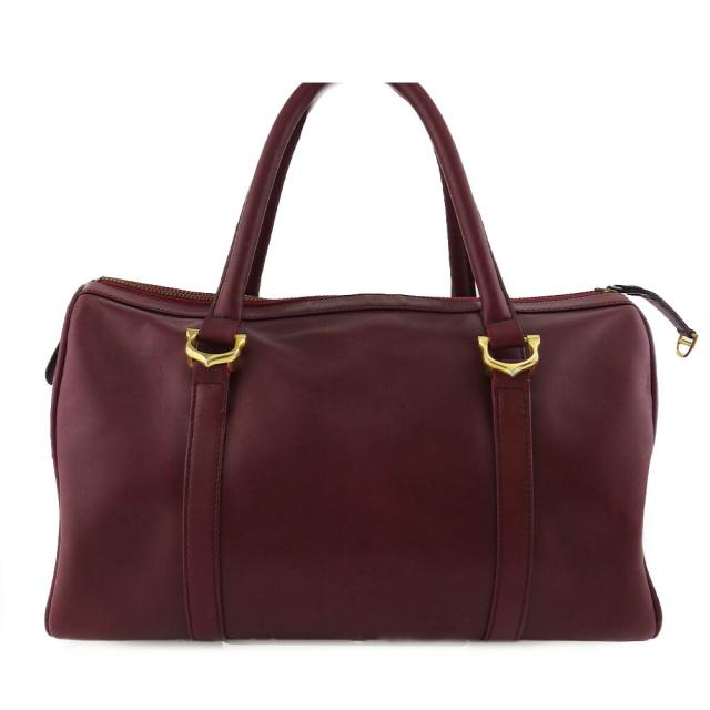 【X'masセール★30%OFF】カルティエ CARTIER ボストンバッグマストライン ボルドー ゴールド レディース 中古