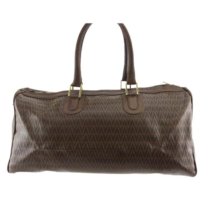 【BIGお買い物ラリー★30%OFFセール中】マリオ・ヴァレンティノ MARIO VALENTINO ボストンバッグV柄 ブラウン ゴールド レディース 中古