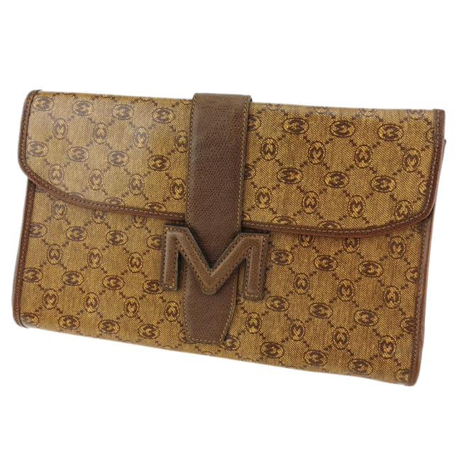 【BIGお買い物ラリー★30%OFFセール中】モラビト MORABITO クラッチバッグMマーク ベージュ ブラウン レディース 中古