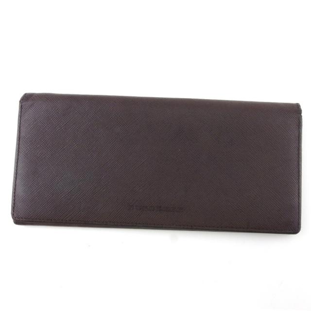 【BIGお買い物ラリー★30%OFFセール中】バーバリー BURBERRY 長財布ロゴ ブラウン シルバー レディース 中古