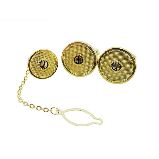 【X'masセール★30%OFF】ダンヒル Dunhill カフス2アイテムセット dマーク ゴールド ブラック レディース 中古