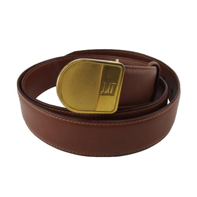 【BIGお買い物ラリー★30%OFFセール中】ダンヒル Dunhill ベルトトップ式バックル ブラウン ゴールド レディース 中古