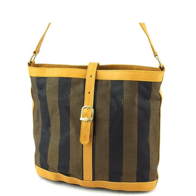 【BIGお買い物ラリー★30%OFFセール中】フェンディ FENDI ショルダーバッグペカン ベージュ ブラック ゴールド レディース 中古