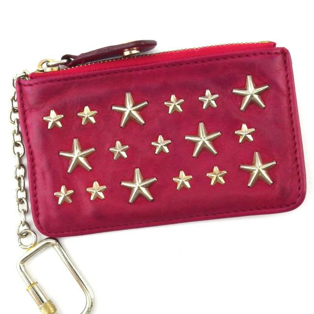 【BIGお買い物ラリー★30%OFFセール中】ジミーチュウ JIMMY CHOO ケーススタースタッズ ピンク シルバー ゴールド レディース 中古