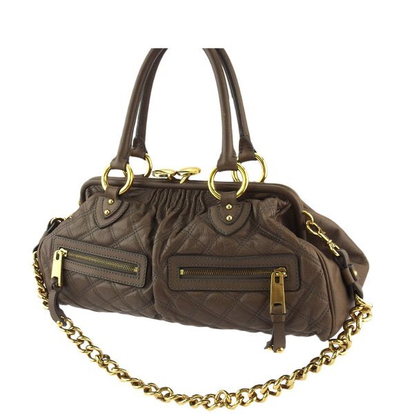 【BIGお買い物ラリー★30%OFFセール中】マークジェイコブス MARC JACOBS ショルダーバッグキルティング ブラウン ゴールド レディース 中古