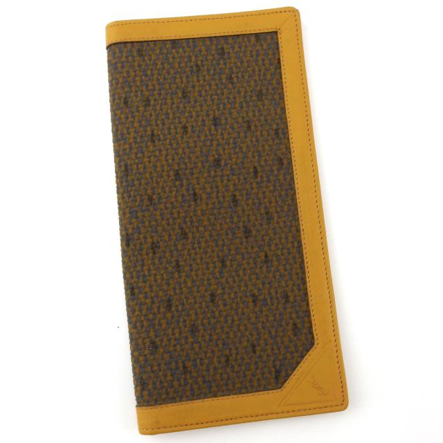 【BIGお買い物ラリー★30%OFFセール中】サンローラン SAINT LAURENT 札入れYSLロゴ ベージュ グレー 灰色 レディース 中古