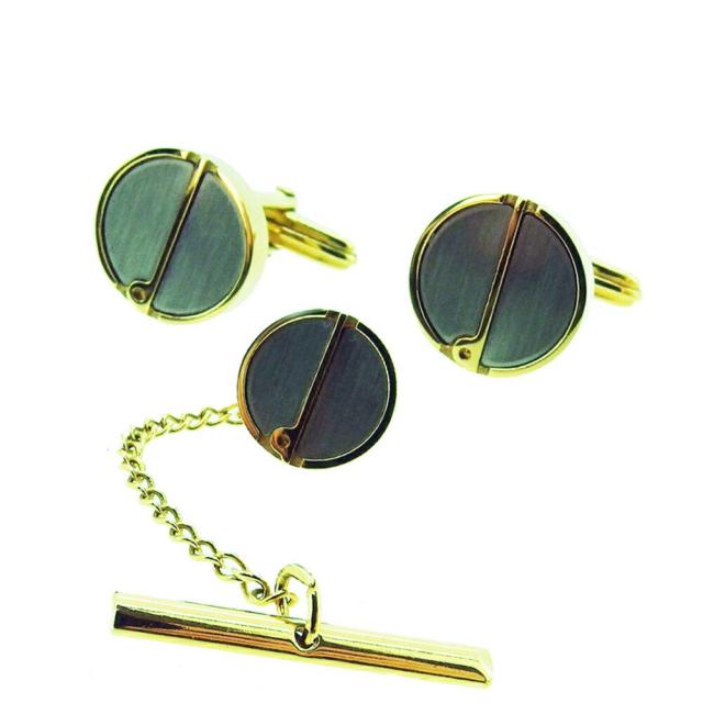 【BIGお買い物ラリー★30%OFFセール中】ダンヒル Dunhill カフス2アイテムセット dマーク シルバー ゴールド レディース 中古