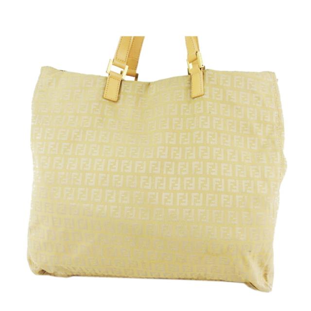 【BIGお買い物ラリー★30%OFFセール中】フェンディ FENDI トートバッグズッキーノ ベージュ ゴールド レディース 中古